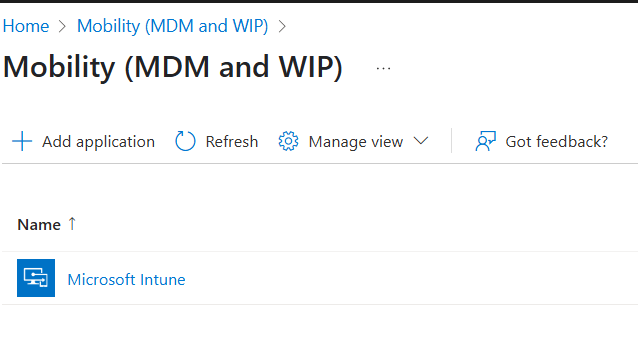 Missing Microsoft Intune Enrollment App in Microsoft Entra ID