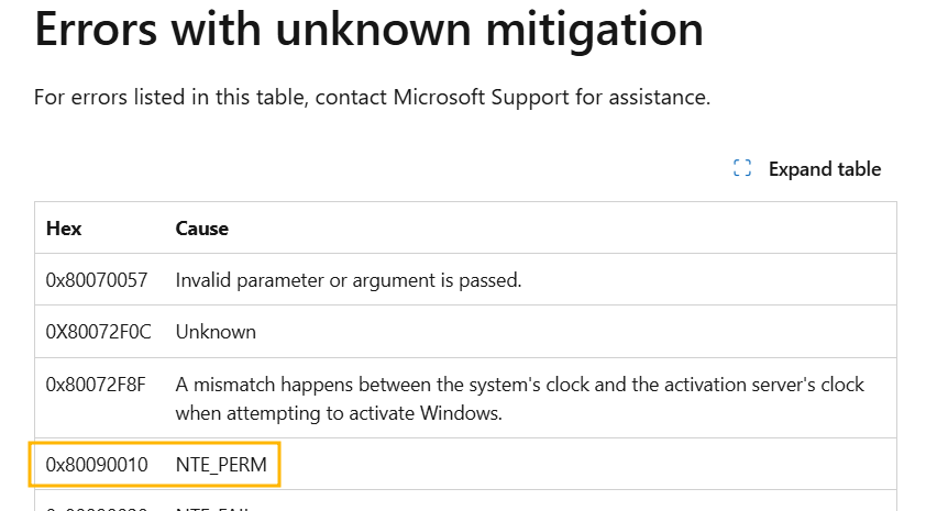 Fix Windows Hello 0x80090010 NTE_PERM